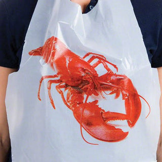 10 Pack of Disposable Seafood Dinner Bibs with Lobster Graphic